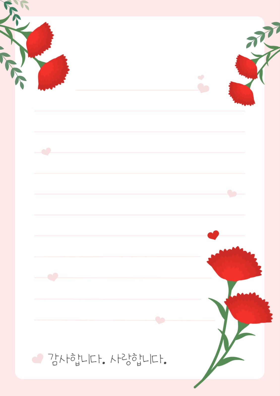 카네이션 편지지| 툴디(tooldi)